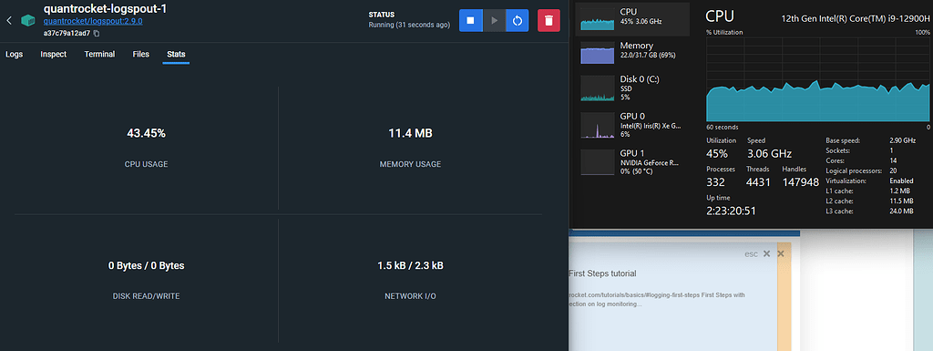 Logspout high cpu usage - Technical Help - QuantRocket Support Forum